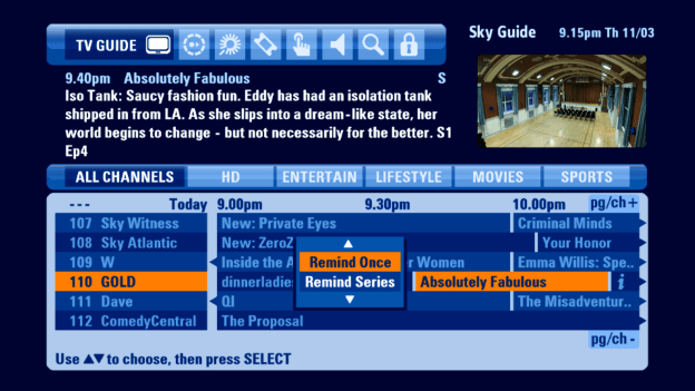 A look at the Sky HD Guide (2008 era) | Drew1440: Blog