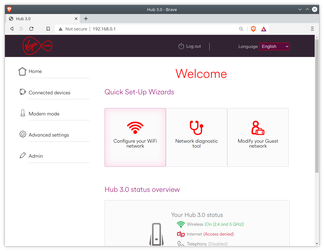 Reusing a Virgin Media Superhub 3 as a Wifi Extender | Drew1440: Blog