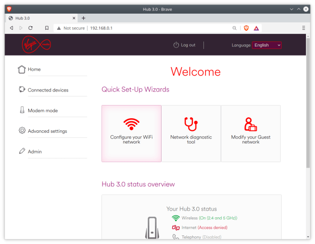 Reusing a Virgin Media Superhub 3 as a Wifi Extender | Drew1440: Blog