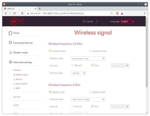 Reusing a Virgin Media Superhub 3 as a Wifi Extender | Drew1440: Blog