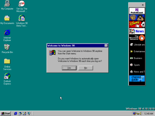 Windows Memphis Beta 3 (Build 1619) | Drew1440: Blog
