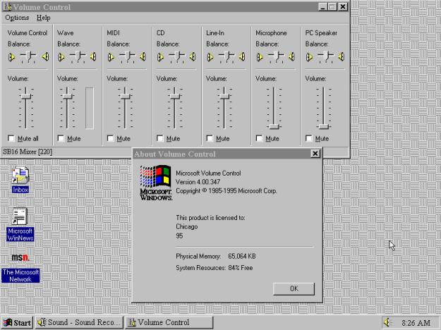 Windows 95 Chicago (Beta 3: Build 347) | Drew1440: Blog