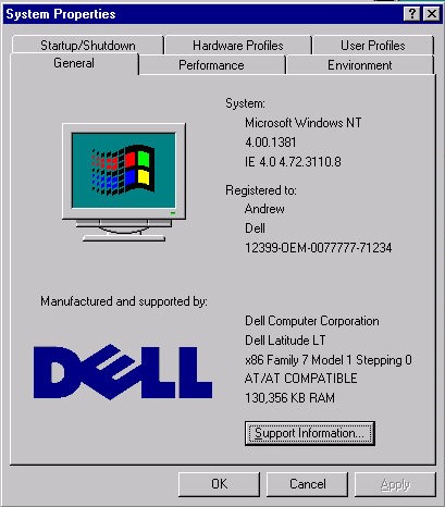Dell Latitude LT – Windows NT 4 | Drew1440: Blog